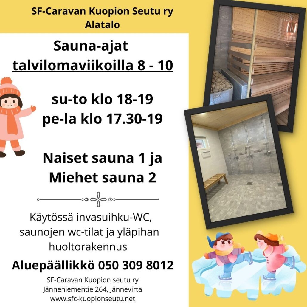 Talviloma Alatalossa, sauna-ajat ja ulkoilumahdollisuudet ...